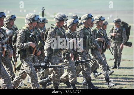 Military field exercises of various units of the defense forces Stock ...