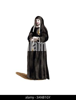 Historical clothing, fashion history, A nun of the Order of Saint ...