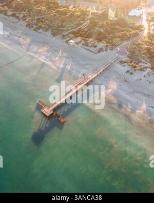 Aerial view of coogee beach and coogee jetty with clear turquoise water ...