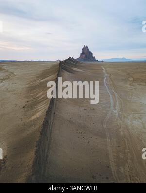 Aerial view of the famous monadnock Shiprock, Navajo Nation, San Juan ...