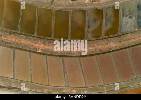 Aerial view of Sambhar Bhagat Singh Salt Pan, coloured salt lake in ...