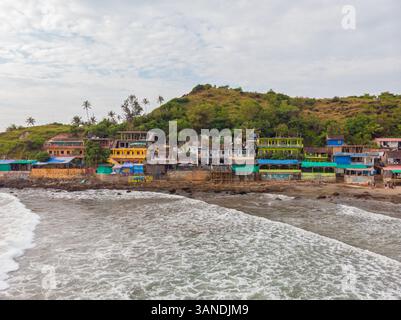 Aerial drone view of Arambol beach at Goa. India Stock Photo - Alamy