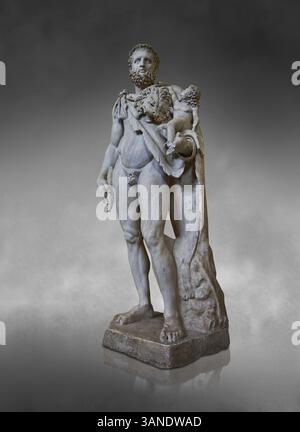 Roman statue of Heracles (Hercules) with the infant Telephos. 2nd ...