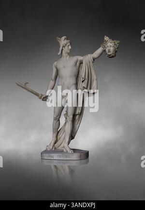 Perseus Triumphant holding severed head of the Medusa, statue by ...