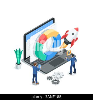 isometric start up chart in clipboard Stock Vector Image & Art - Alamy
