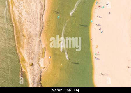Aerial view of the beach shore, Taiba Kite Lagoon, Ceará, Brazil Stock ...