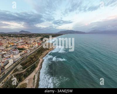 Aerial view of Balestrate coastal town, Sicily Stock Photo - Alamy
