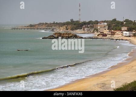 Aerial view of Popenguine Nature Reserve from the cliff Atlantic ocean ...