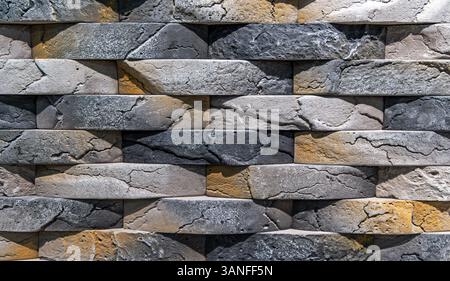 Decorative masonry with natural stone and bricks Stock Photo - Alamy