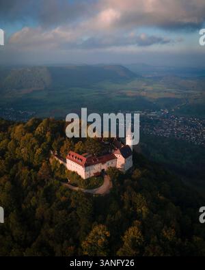 Beautiful view of Castle Teck on a hill in Owen, Germany Stock Photo ...