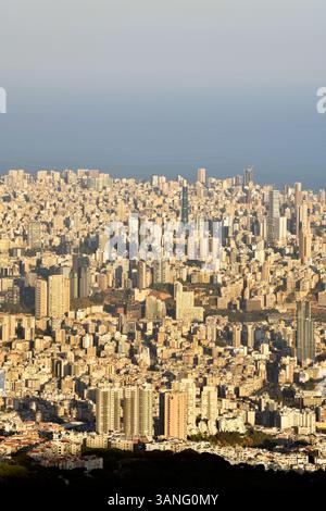 General view over Beirut from Mount Lebanon, Lebanon Stock Photo - Alamy
