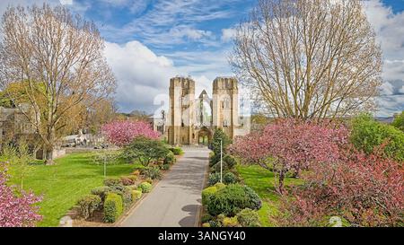 Elgin Cathedral Moray Scotland the spectacular gardens in Spring and ...