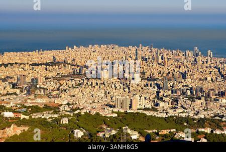 General view over Beirut from Mount Lebanon, Lebanon Stock Photo - Alamy