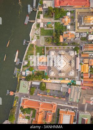 Aerial view of Wat Yai Nakhon Chum in Ban Pong District, Thailand Stock ...