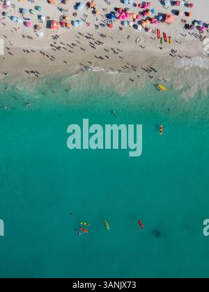 Aerial view of Clifton 4th pristine beach with white sand and blue ...