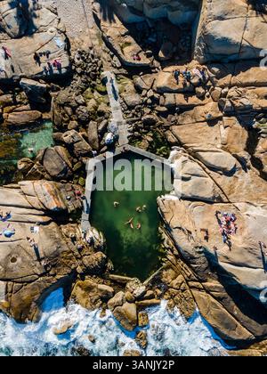 Aerial view of Saunders Rock tidal pool New Year’s Day summer, Cape ...