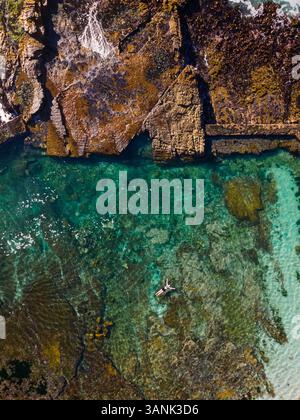 Aerial view of Hermanus tidal pool, Hermanus, South Africa Stock Photo ...