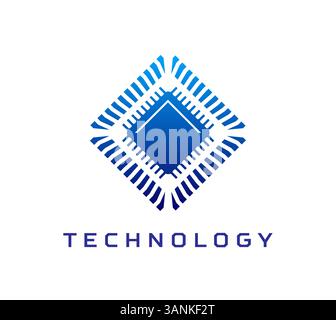 Industry microchip icon blue vector Stock Vector Image & Art - Alamy