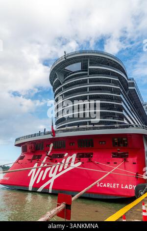 Vrigin Cruise ship the Scarlet Lady docked at Puerto Plata in the ...