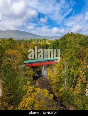 Autumn view of the Historic Chiselville covered bridge, one dollar ...