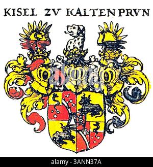 Coat of arms of the Khiesel family, designed in 1605 by Johann ...