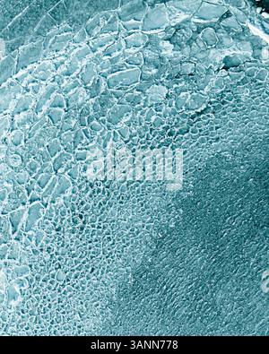 Aerial view of Kleifarvatn frozen lake in Grindavík, Southern Peninsula ...
