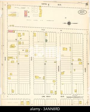 This 1910 map of Watts, Los Angeles, offers a detailed look at building ...
