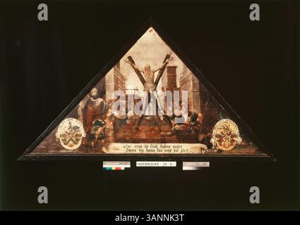 The 'Martyrdom of Andrew' depicts the crucifixion and sacrifice of ...
