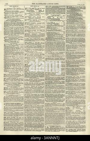Old newspaper page, notices, adverts, New Music, 1850s, 19th Century ...