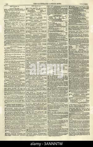 Old newspaper page, notices, adverts, New Music, 1850s, 19th Century ...