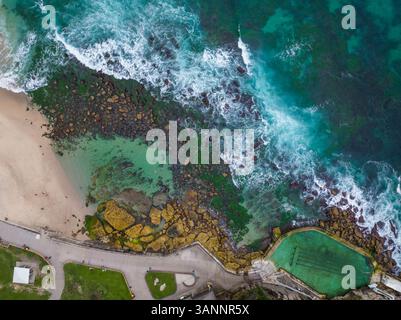 A beautiful view of Bronte beach in Sydney, NSW, Australia under a ...