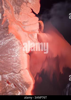 Abstract Aerial view of salt beds. Abstract aerial view of tailings ...