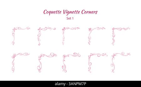 Set of 10 coquette bow vignette corners Stock Vector Image & Art - Alamy