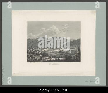 This etching and aquatint print depicts a view of Bern, Switzerland, created by David Alois ...