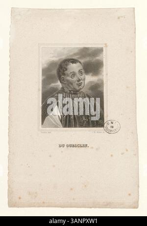 This intaglio print of Bertrand du Guesclin captures the strength and ...