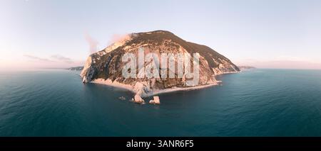 Aerial view of Le Due Sorelle rocks, Torre dell'Orso, Puglia Stock ...