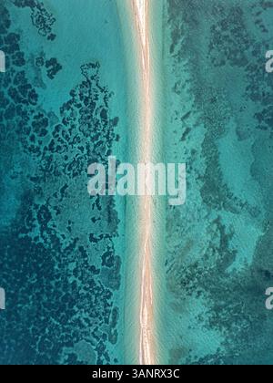 Aerial view of Nosy Lava Island, old penal colony, Antsohihy ...
