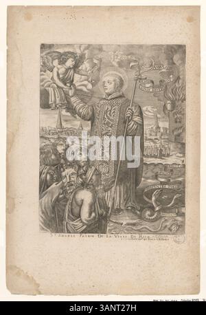 BOYER 37 print by Agénor Altaroche, lithograph depicting Saint Amable ...