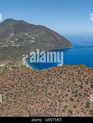 Aerial view of Filicudi Island, Aeolian Islands archipelagos, Sicily ...