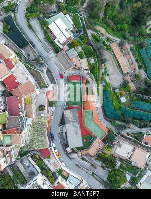 Aerial view of Albori, a small town along the Amalfi Coast, Salerno ...