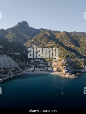 Aerial view of Erchie, a small town along the Amalfi Coast, Salerno ...