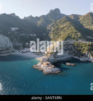 Aerial view of Erchie, a small town along the Amalfi Coast, Salerno ...