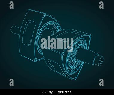 Front and rear rotors on eccentric shaft of a wankel rotary engine ...