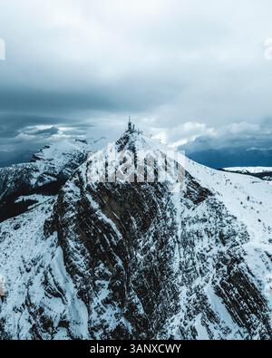 Aerial view of Mount Boldone and Palon peak in Vason, Trento, Italy ...