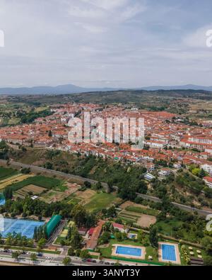Aerial view of Coria, a small town in Caceres district, Spain Stock ...