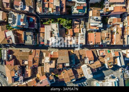 Aerial view of Aci Trezza Village in Sicily Stock Photo - Alamy