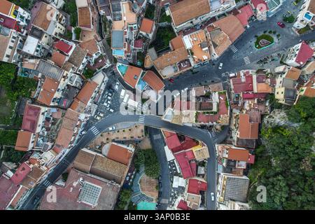 Aerial view of Erchie, a small town along the Amalfi Coast, Salerno ...