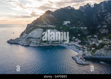 Aerial view of Erchie, a small town along the Amalfi Coast, Salerno ...