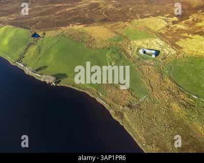 Aerial photo of Lochindorb Castle, Moray, Scotland. Britain Stock Photo ...