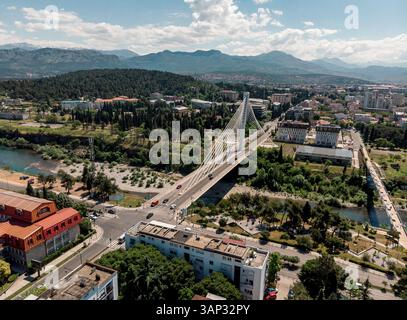 Aerial view of Millennium Bridge, Podgorica, Montenegro Stock Photo - Alamy
